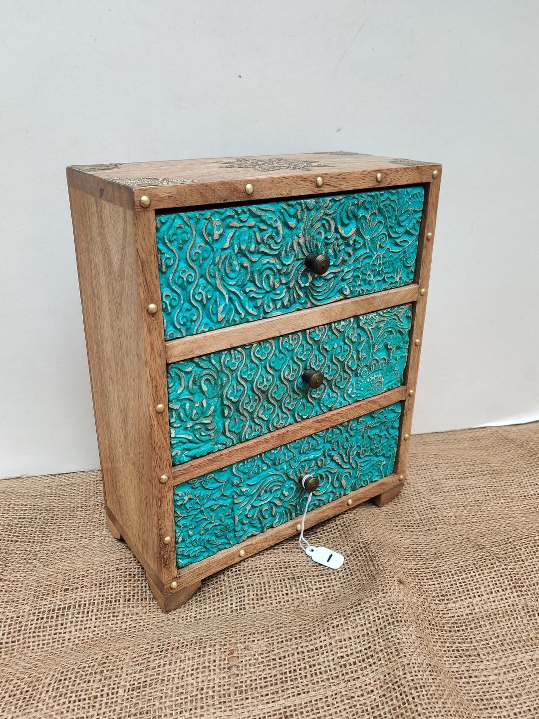 Wood Painted Chest of Drawers 3 Drawer Chest Jewelry Box Jewelry Chest ...