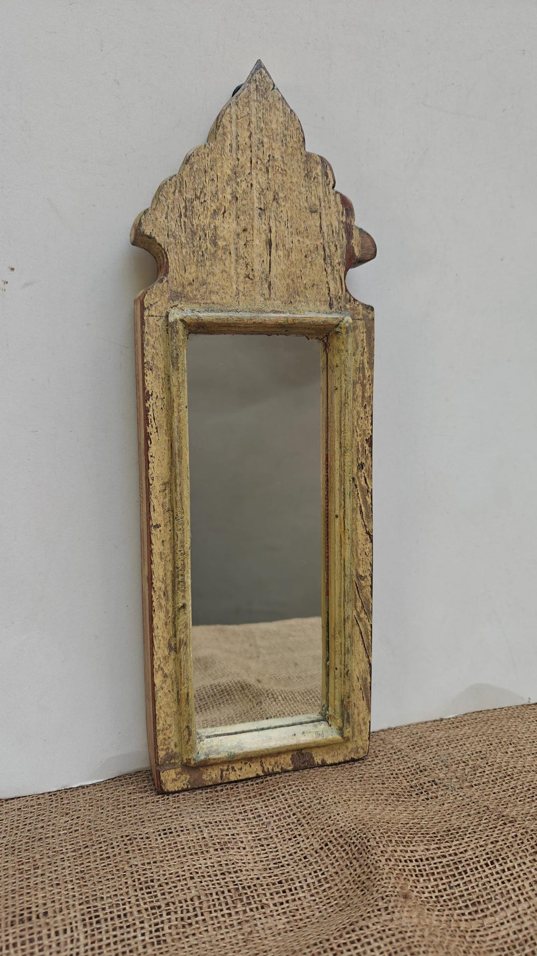 Vintage Wooden Wall Mirror Antique Wood Frame Distressed Wall Mirror ...