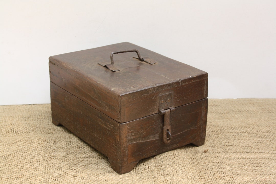 Vintage Indian Wood Box, Barber Shaving Box With Mirror - Etsy