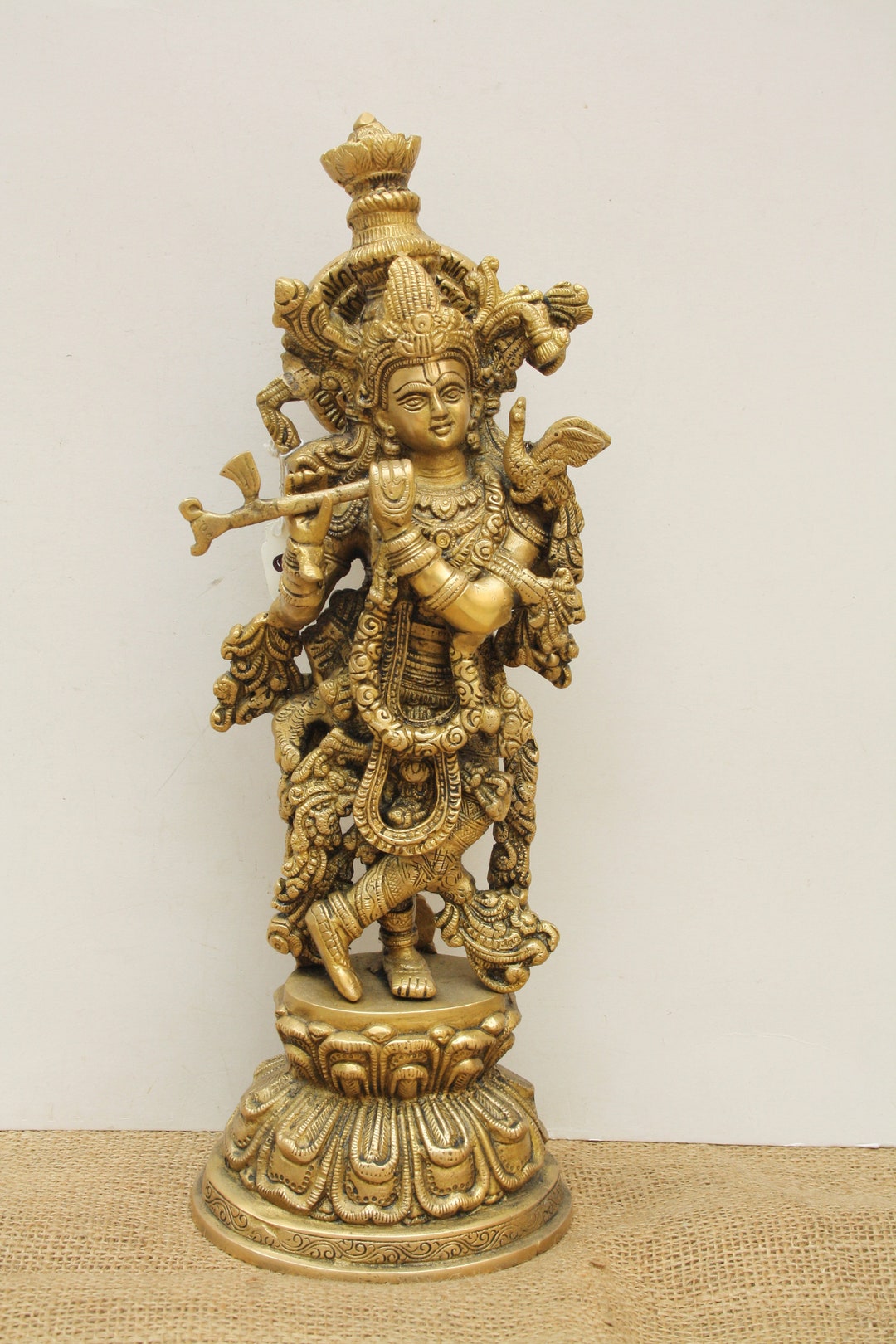 Brass Krishna Brass Krishna With Flute Brass Figures Table Decoration ...