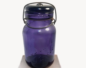 Double Safety, Pint Fruit Jar, Irradiated, Amethyst, Purple, Vintage ...