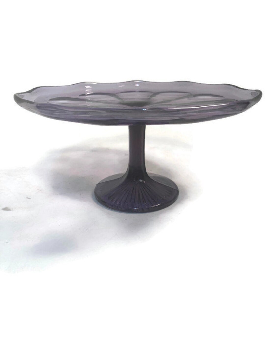 Purple Glass Cake Stand Cake Plate Pie Stand Cup Cake Bon Bon Plate ...