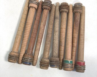 Wood Spools Bobbins Wooden Industrial 3"-10" Vintage Quills Mix Lot-30 ...