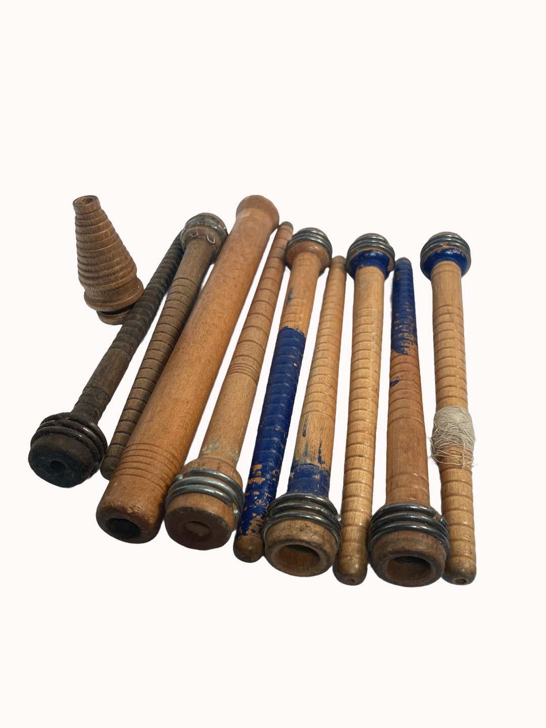 Wood Bobbins Wooden Quills Vintage Spindles Antique Factory Reclaimed ...