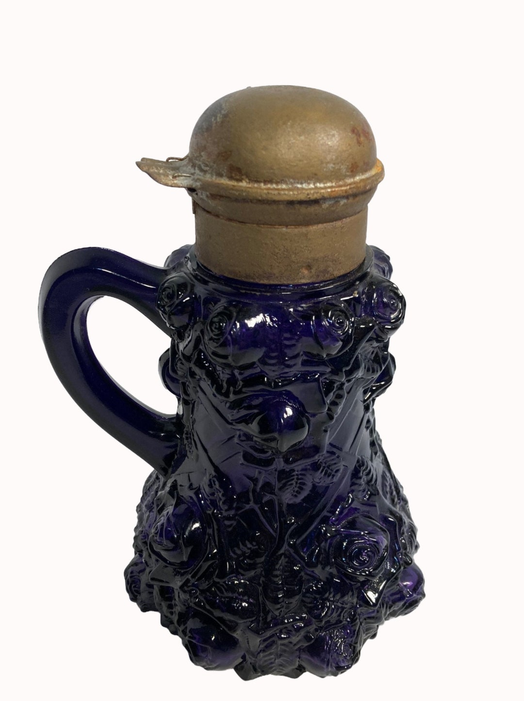 Purple Glass Syrup Container Purple Old and Rare Lovely Tactile Design ...