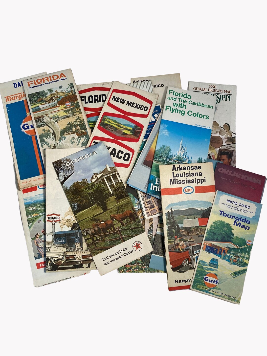 Vintage Maps Atlas Road Trip Foldable Antique Ephemera Travel Guides ...