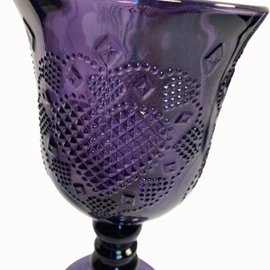 Vintage Purple Glass Stemware Wine Antique Irradiated Purple Set of 4 ...