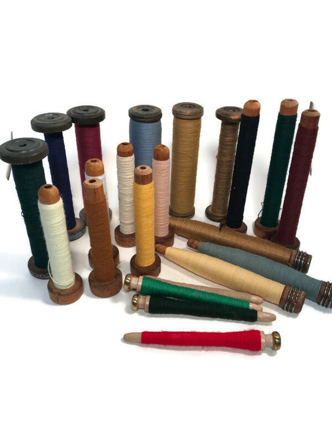 Wrapped Quills Bobbins Spools Wood Wood Threaded Textile Factory ...