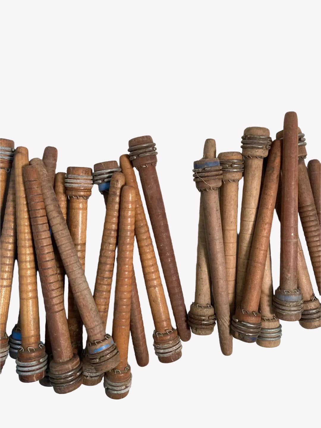 Wood Bobbins Spools Industrial Style, 7 3/8", and 8" WITH STAPLES ...