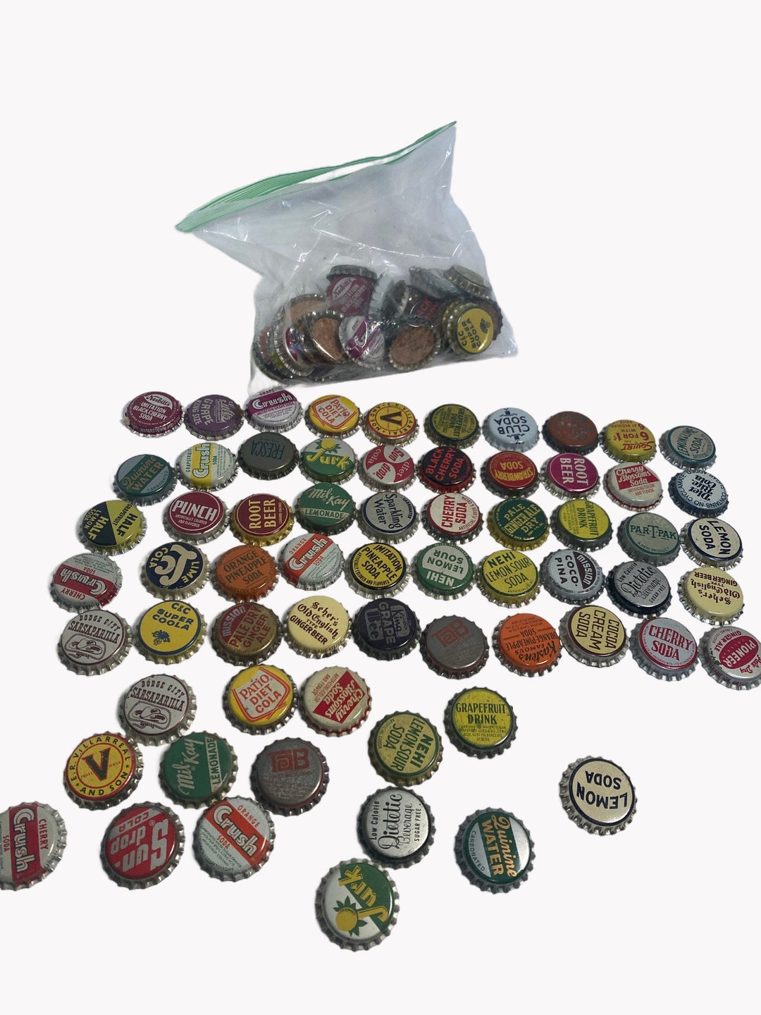Vintage Soda Bottle Caps: 100 Metal Pop Tops for Crafting - Etsy