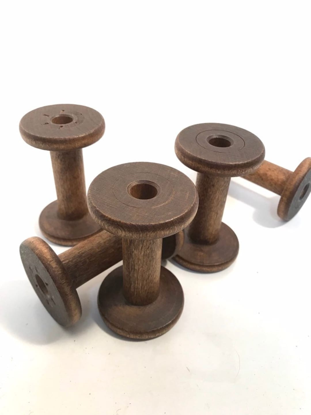 Silk Spools Bobbins Wood Factory Reclaimed Industrial Quills Wooden ...