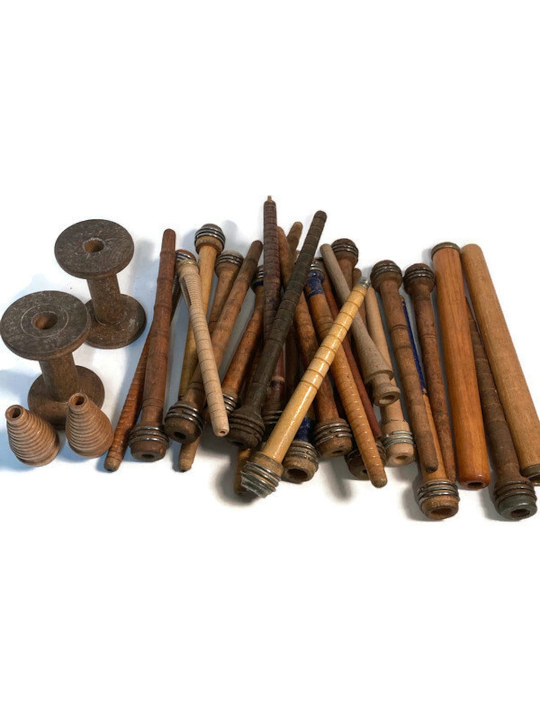 Wood Bobbins Spools Wood Factory Reclaimed Industrial Style 310 ...
