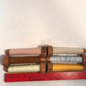 Wrapped Quills Bobbins Spools Wood Wood Threaded Textile Factory ...