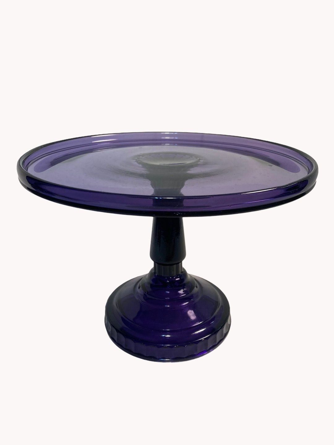 Purple Glass Cake Stand Cake Plate Pie Stand Cup Cake Bon Bon Plate ...