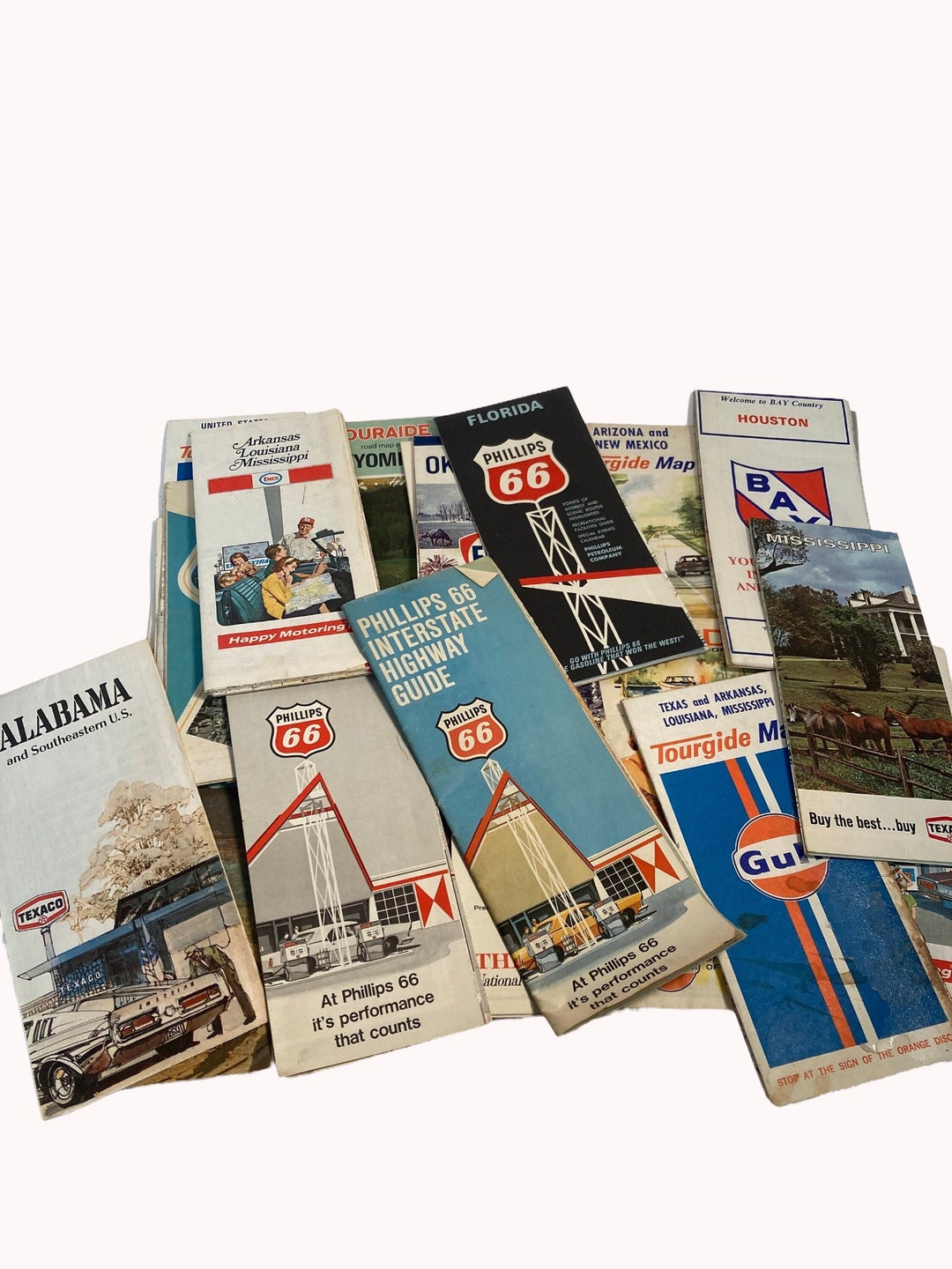 Vintage Maps Atlas Road Trip Foldable Antique Ephemera Travel Guides ...