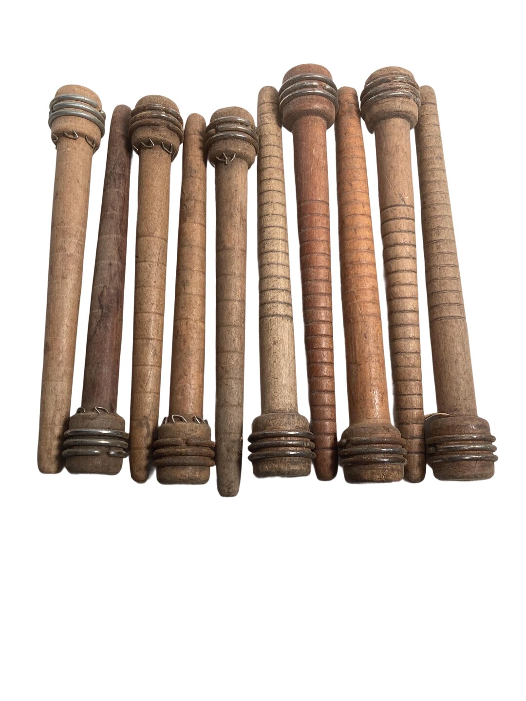 Vintage Wood Textile Bobbins: Reclaimed Industrial Spindles, Lot of 10 ...