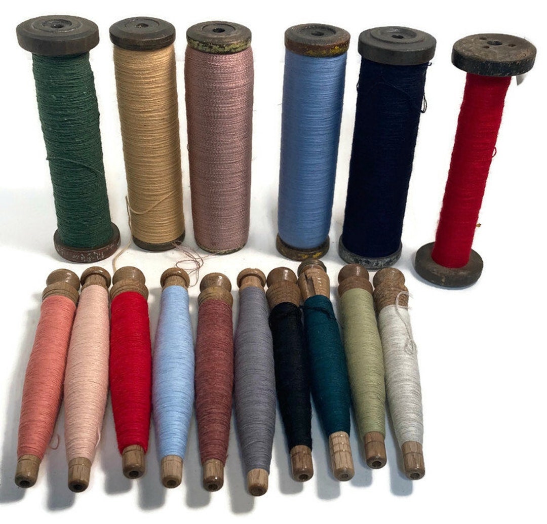 Wrapped Wood Quills Wooden Bobbins Spools Wood Threaded Textile Factory ...