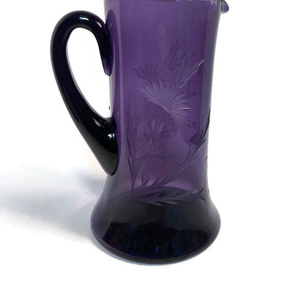 Purple Glass Pitcher - Etsy