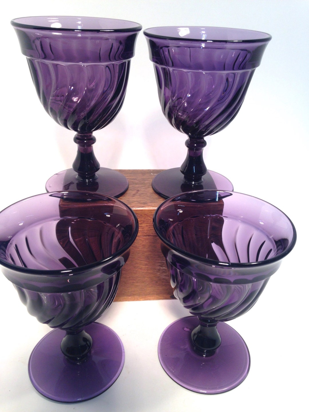 Fostoria Colony Drinking Glasses, Set of 4, Amethyst, Purple ...