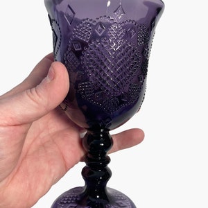 Vintage Purple Glass Stemware Wine Antique Irradiated Purple Set of 4 ...