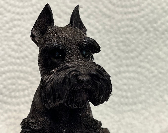 Concrete Sleeping Schnauzer Statue, Memorial or Grave Marker, Garden ...