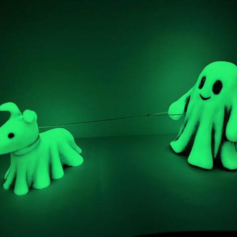 Ghost Walking Dog Statue - Etsy