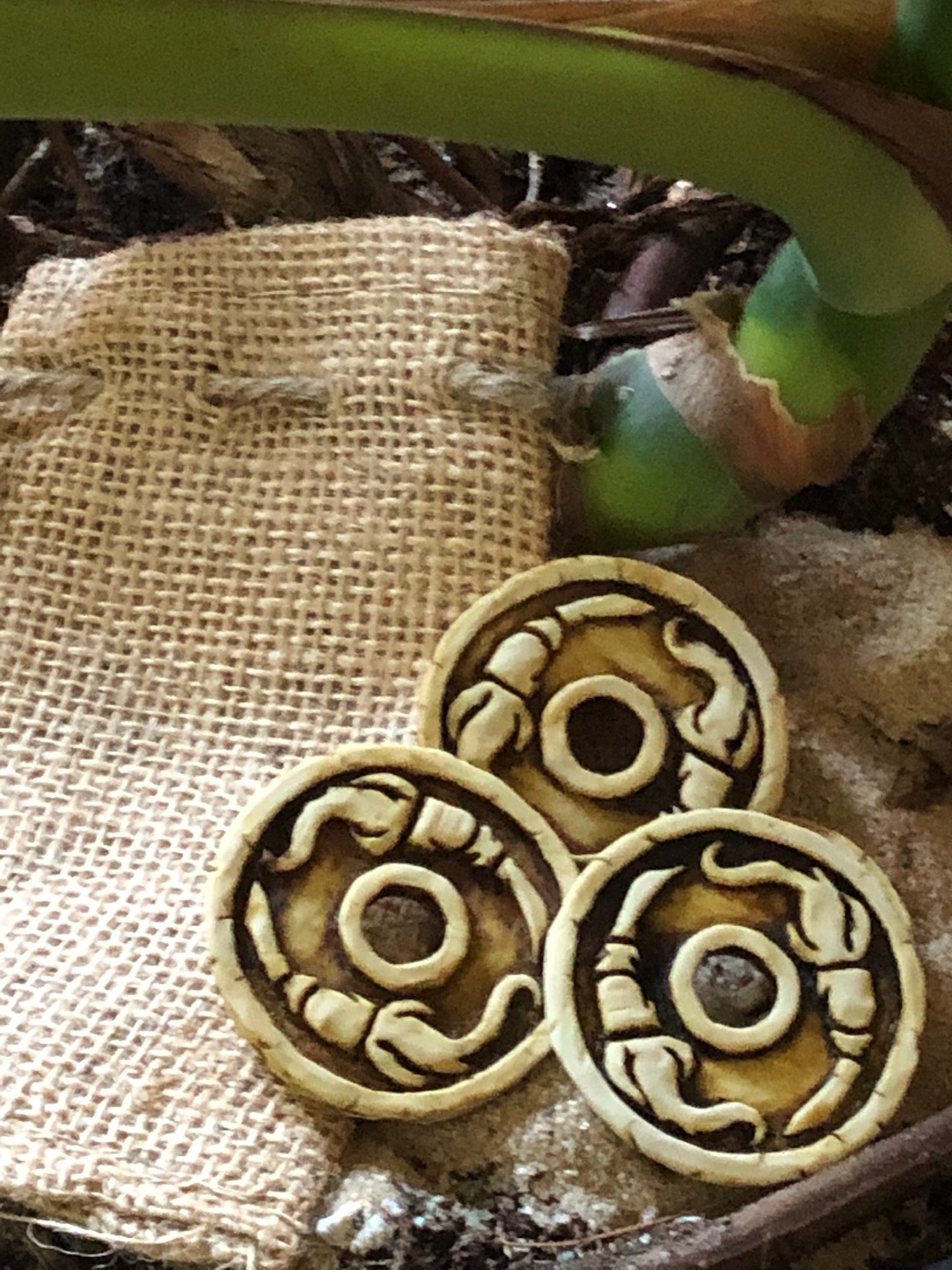 Buy Survivor Fire Token Replica 3 Set Torch Coins Handmade Fan Online ...