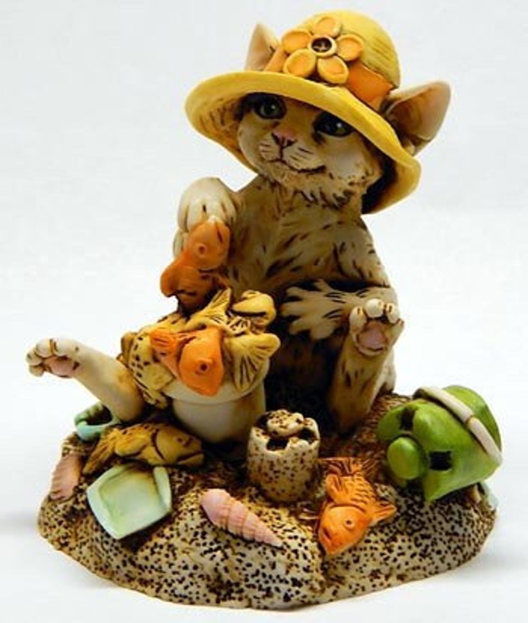 Artist Neil Eyre Eyredesigns Kitty Cat Kitten Beach Sand Goldfish Koi ...
