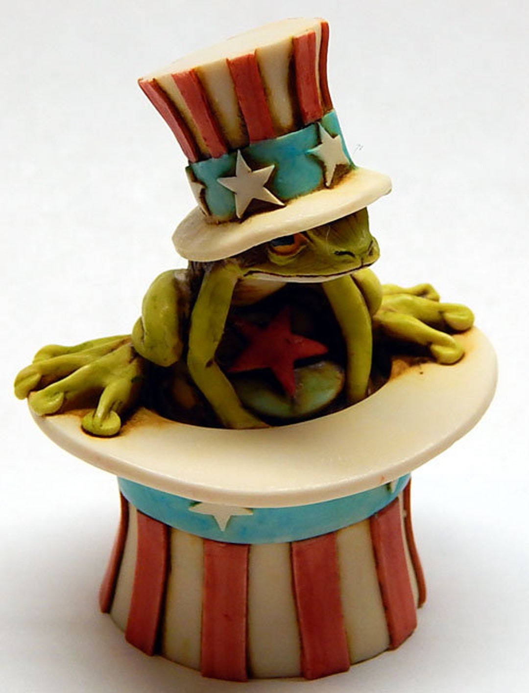 Artist Neil Eyre Eyredesigns USA Flag Uncle Sam Hat Red Eye Tree Frog ...
