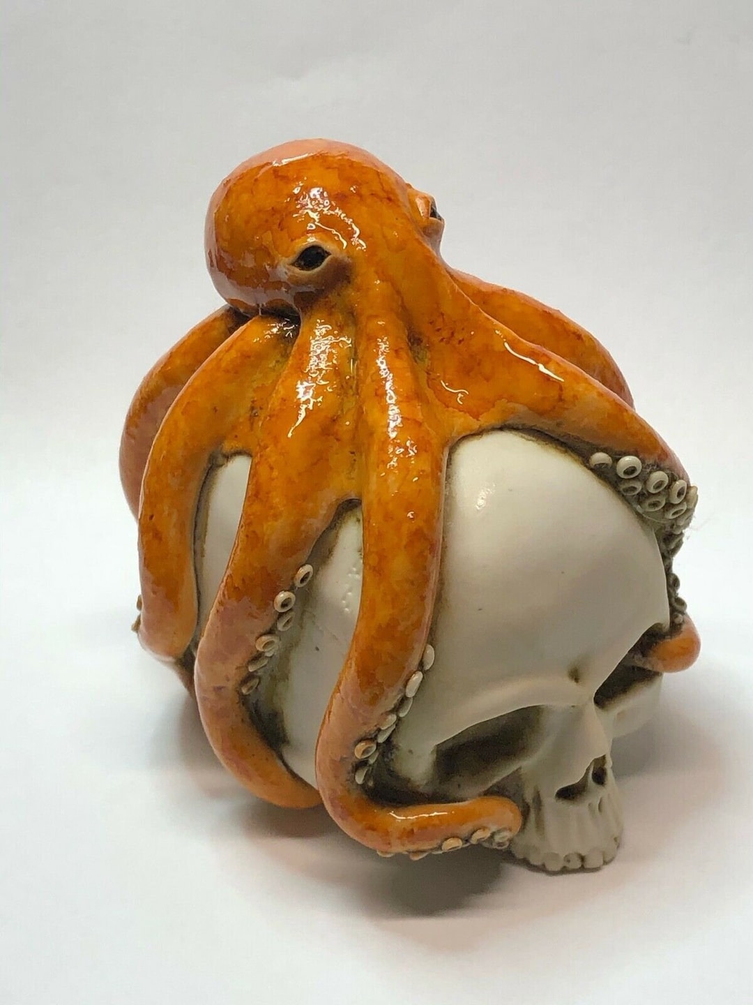 Artist Neil Eyre Eyredesigns Sealife Ocean Octopus Orange on Skull ...