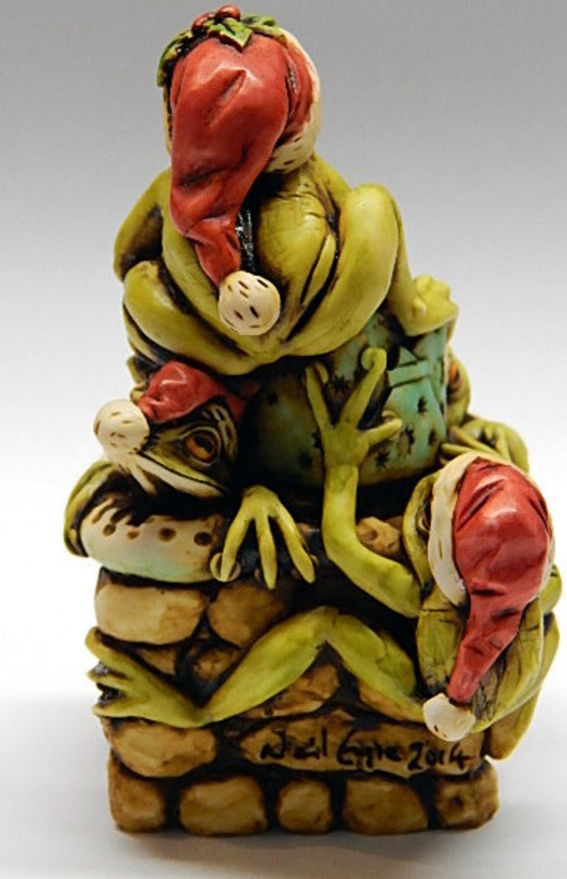 Neil Eyre Artist Eyre Designs Original Christmas Santa Hat Tree Frogs ...