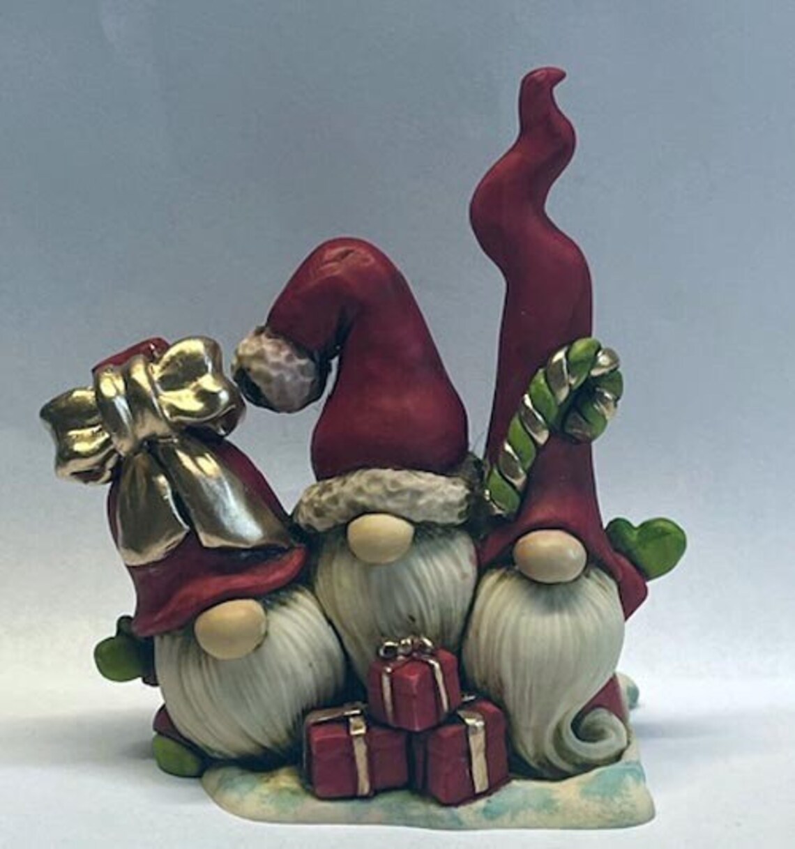 Artist Neil Eyre Eyredesigns 2024 Christmas Santa Hat 3 Gnome Gnomes ...