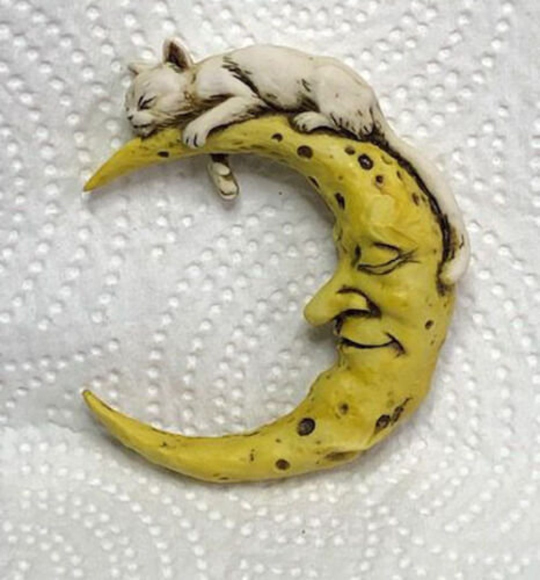 Neil Eyre Eyredesigns Cat Kitten Kitty Sleeping Crescent Half Moon ...