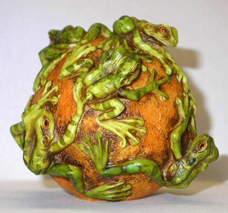 Artist Neil Eyre Eyredesigns Tree Frog Frogs Toad Toads on LARGE Naval ...