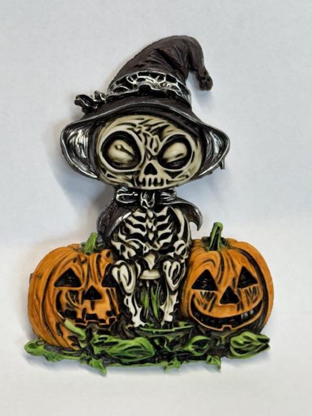 Neil Eyre Eyredesigns Halloween Skeleton Skull Witch Hat Orange ...