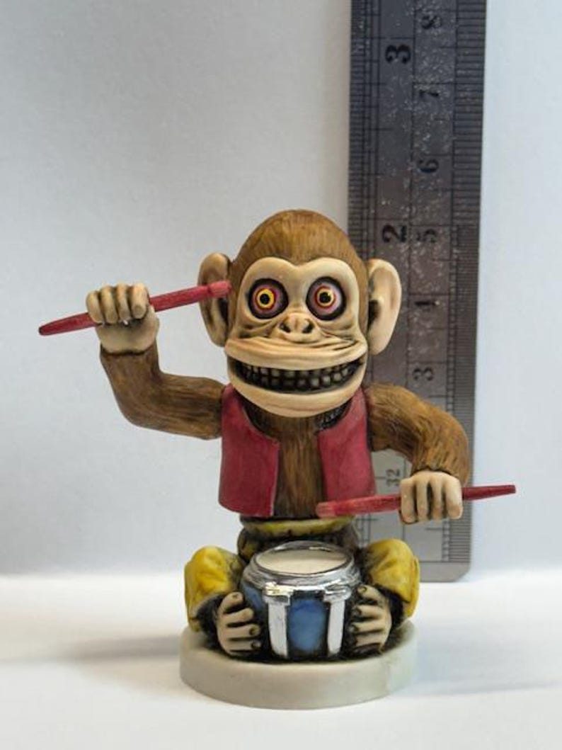 Neil Eyre Designs 2025 Halloween Horror Killer Monkey Chimp Drum Player ...