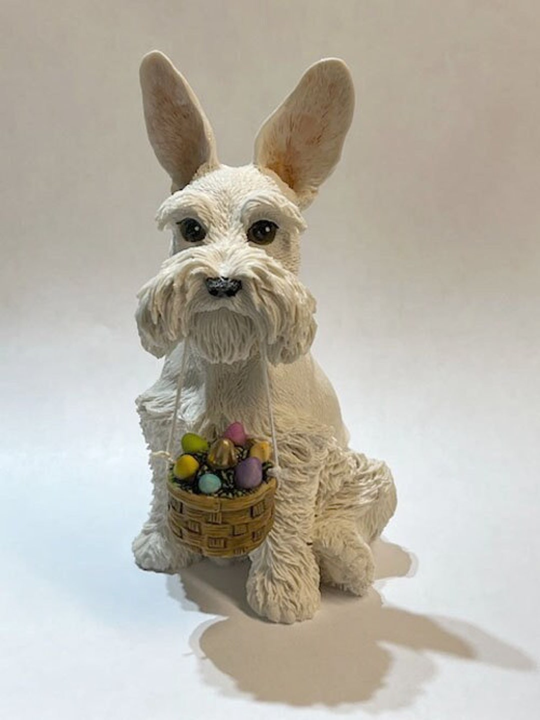 Neil Eyre Artist Eyredesigns White Schnauzer Easter Bunny Egg Basket ...