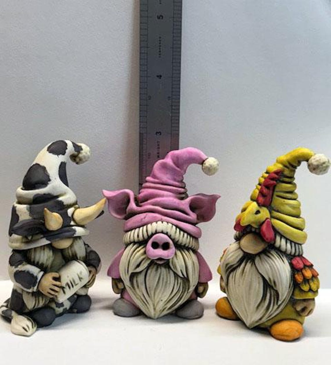 Artist Neil Eyre Eyredesigns Gnome Gonk Farm Animal Barn Yard Milk Cow ...