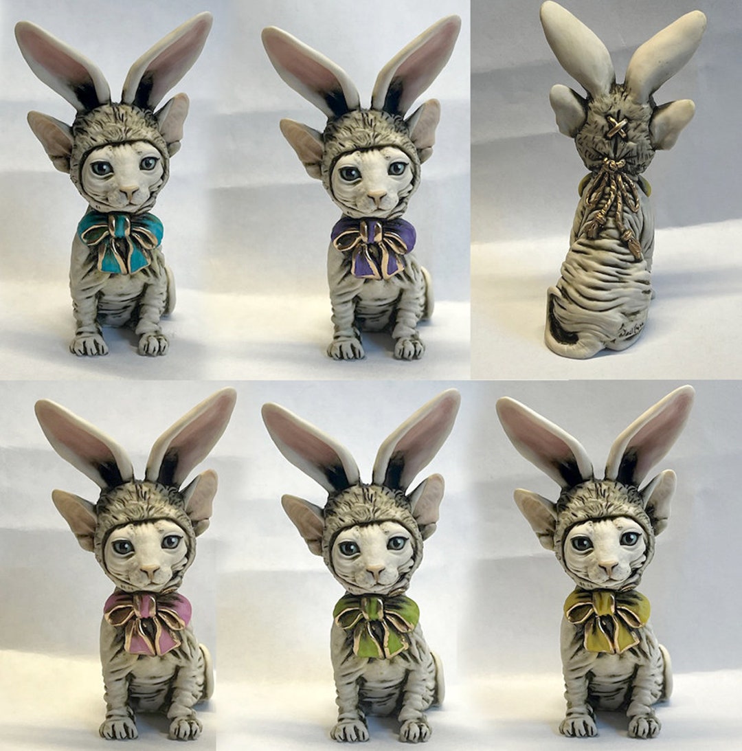 Artist Neil Eyre Sphynx Cat Eyredesigns Easter Bunny Ears Costume Bow ...