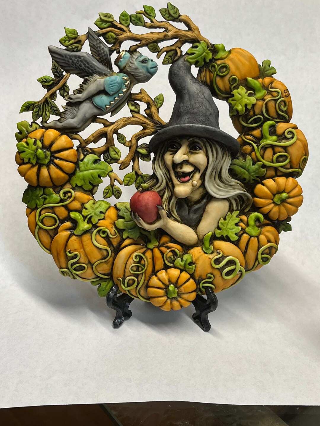 Neil Eyre Artist Eyre Designs Halloween Haunted Wreath Witch Apple Tree ...