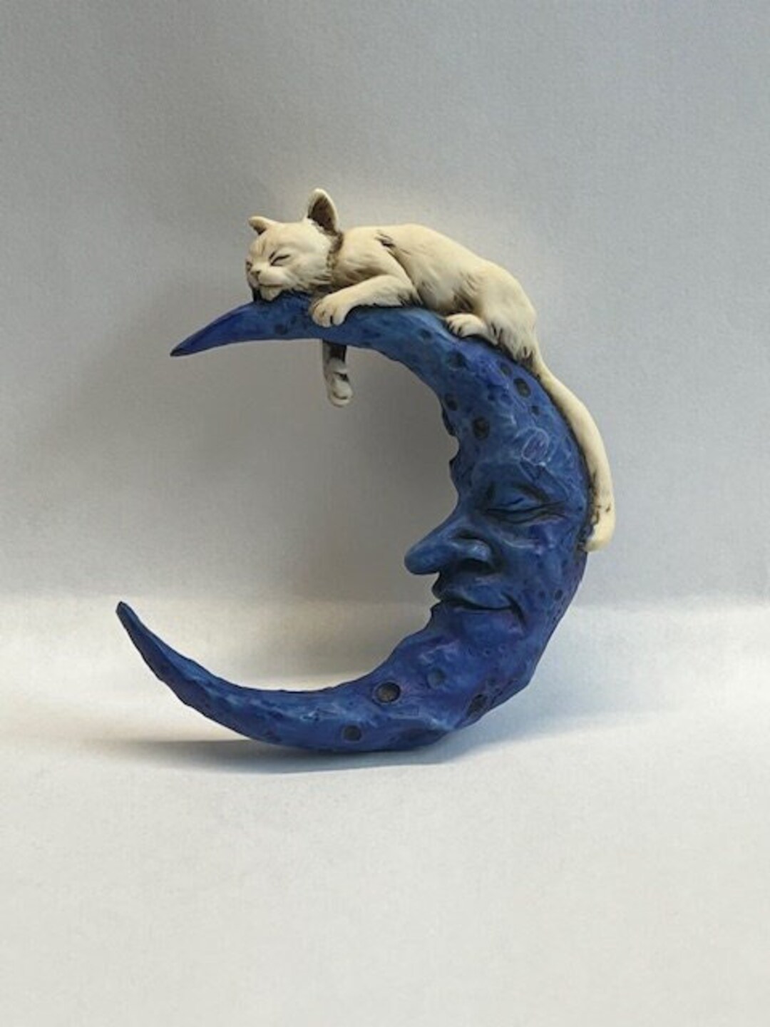 Neil Eyre Eyredesigns Cat Kitten Kitty Sleeping Crescent Half Blue Moon ...