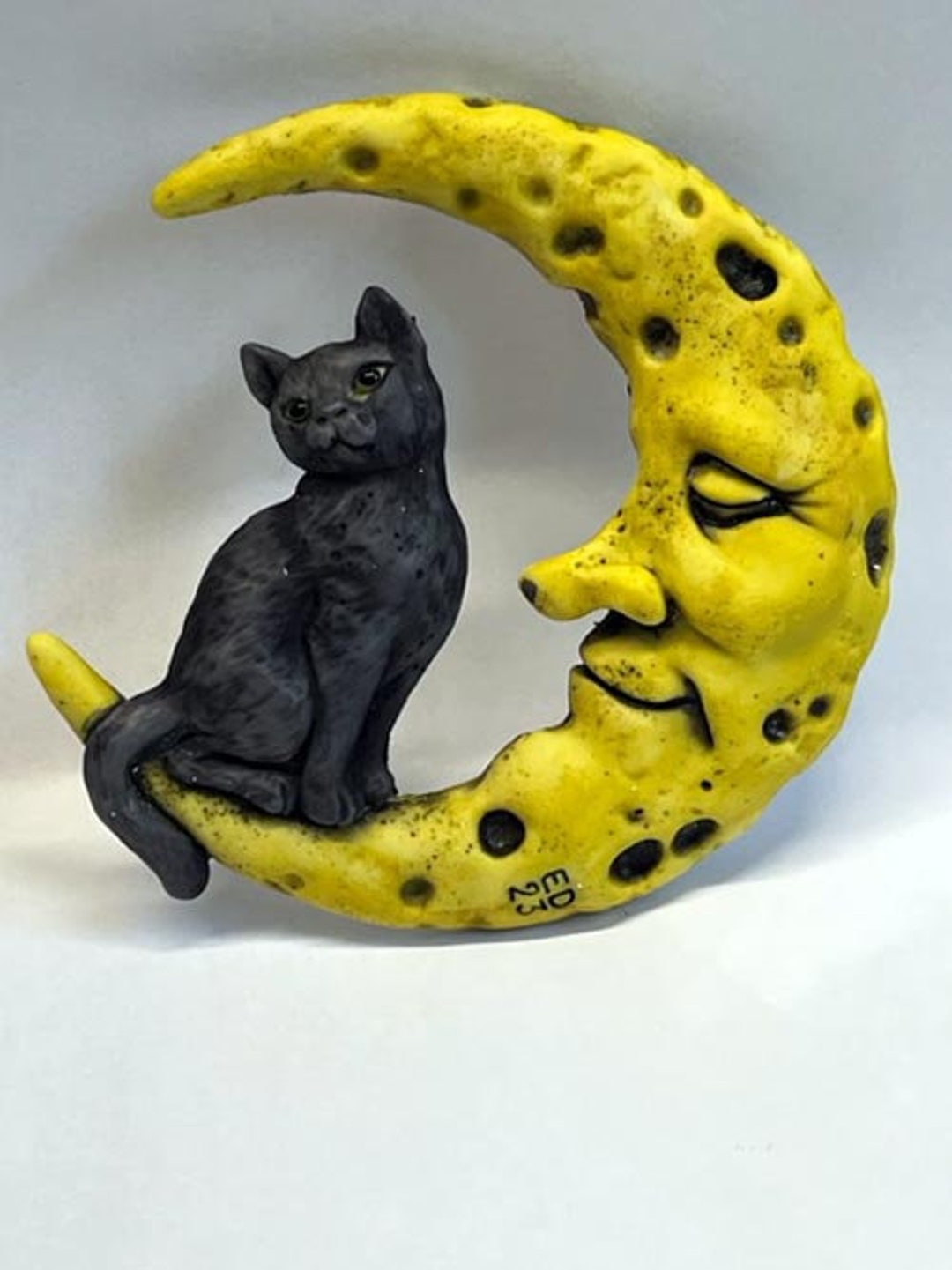 Neil Eyre Eyredesigns Cat Kitten Kitty Black Crescent Half Moon Yellow ...