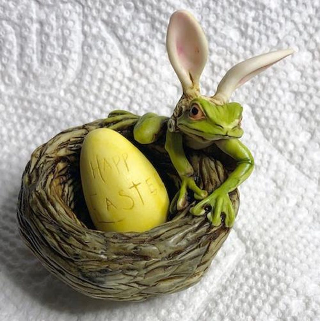 Artist Neil Eyre Eyredesigns Easter Egg Bird Nest Red Eye Bunny Rabbit ...
