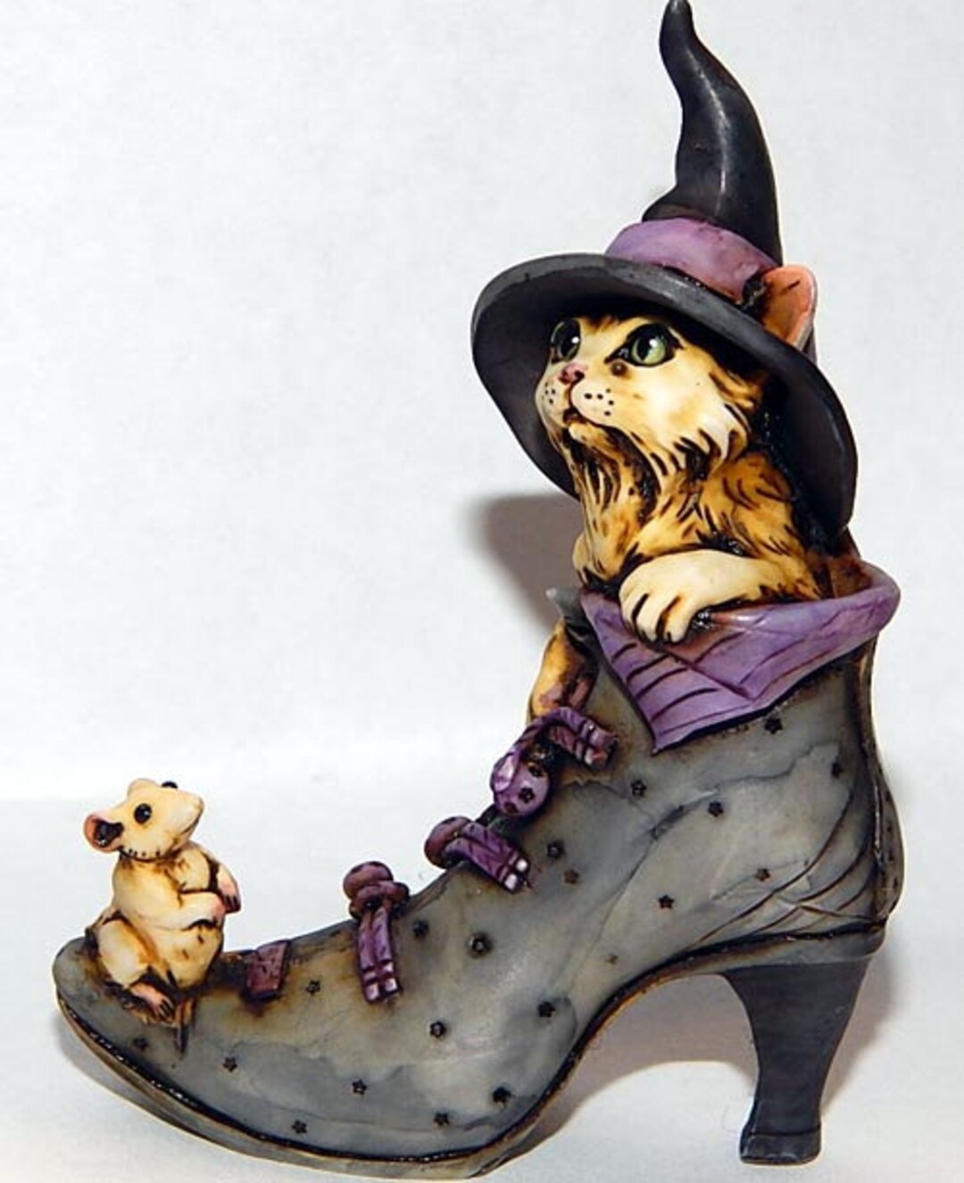 Neil Eyre Eyredesigns Halloween Kitty Cat Mouse Mice on Witch Hat Bow ...