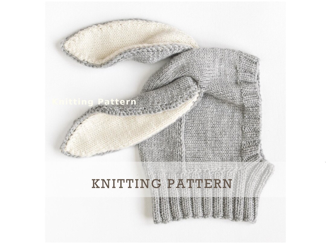 Baby Bunny Hat Knitting PATTERN - Bunny Ears Balaclava, Coverall Hat ...