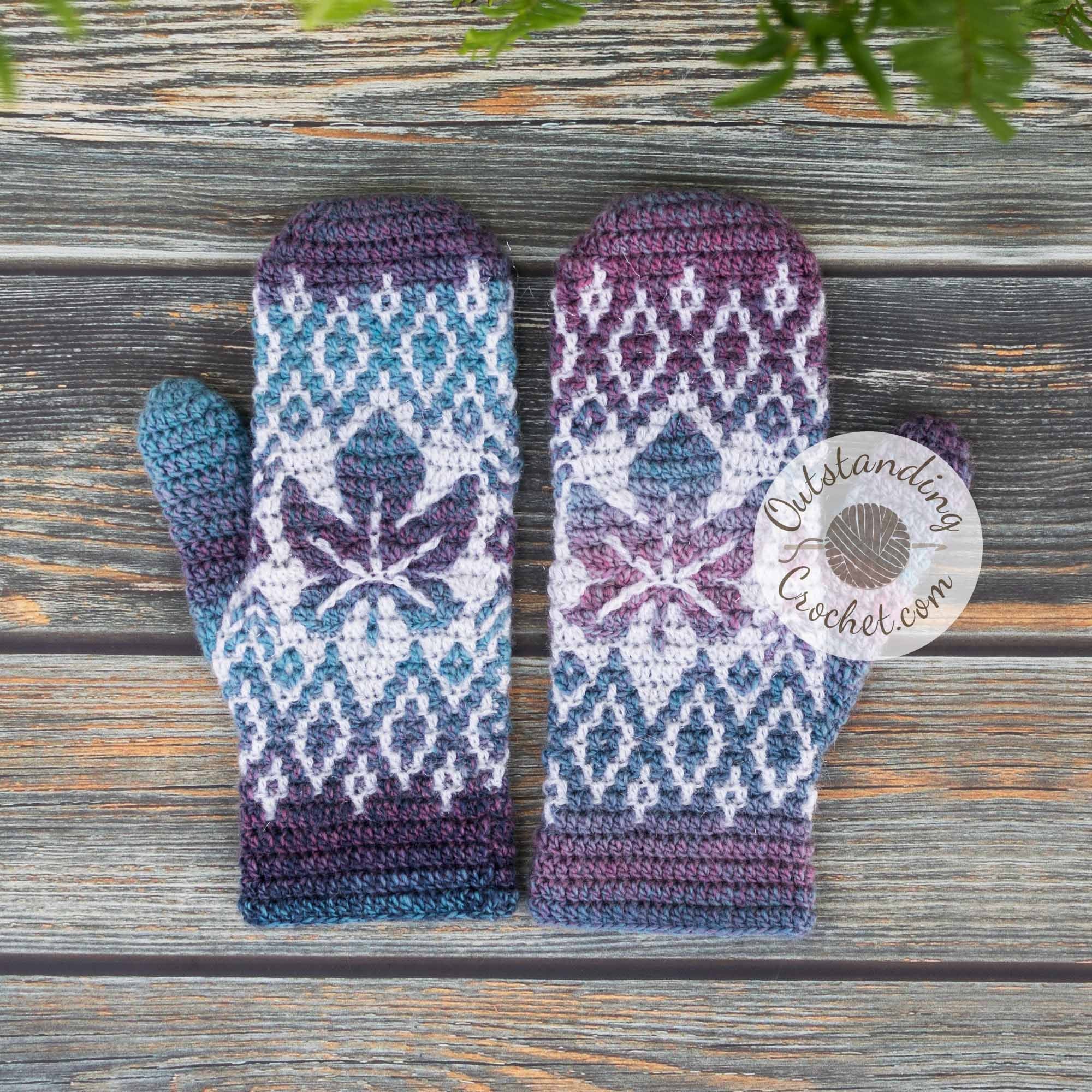 Crochet PATTERN Mittens Star Leaf Women Mitts Overlay - Etsy