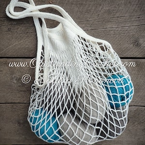 Grocery Bag Crochet PATTERN - Net Mesh Beach, Market, Reusable Shopping ...