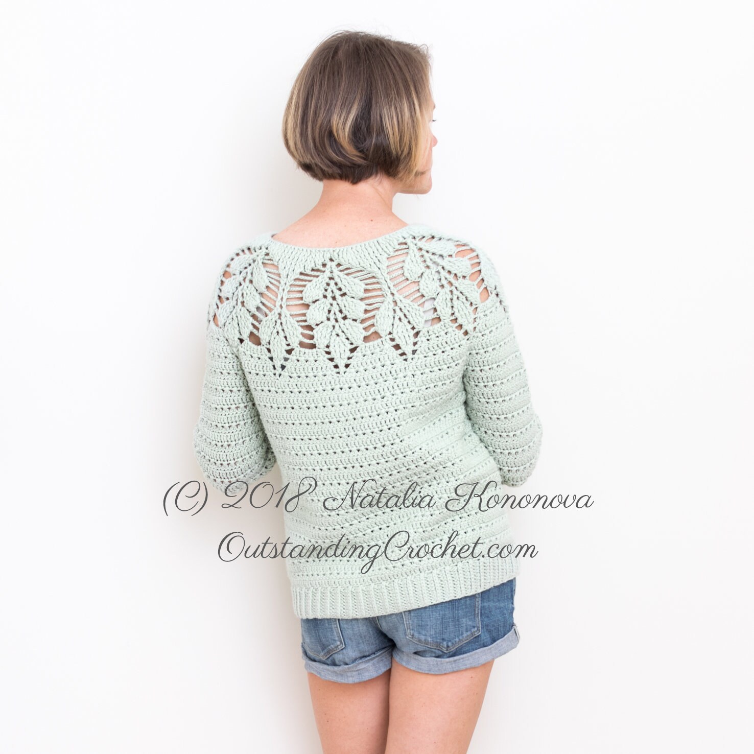 Crochet Sweater PATTERN Leaf Yoke Women Top Jumper | Etsy Canada