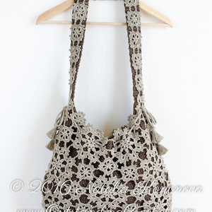 Crochet Bag PATTERN - Window Frost - Shoulder Purse, Handbag, Messenger ...