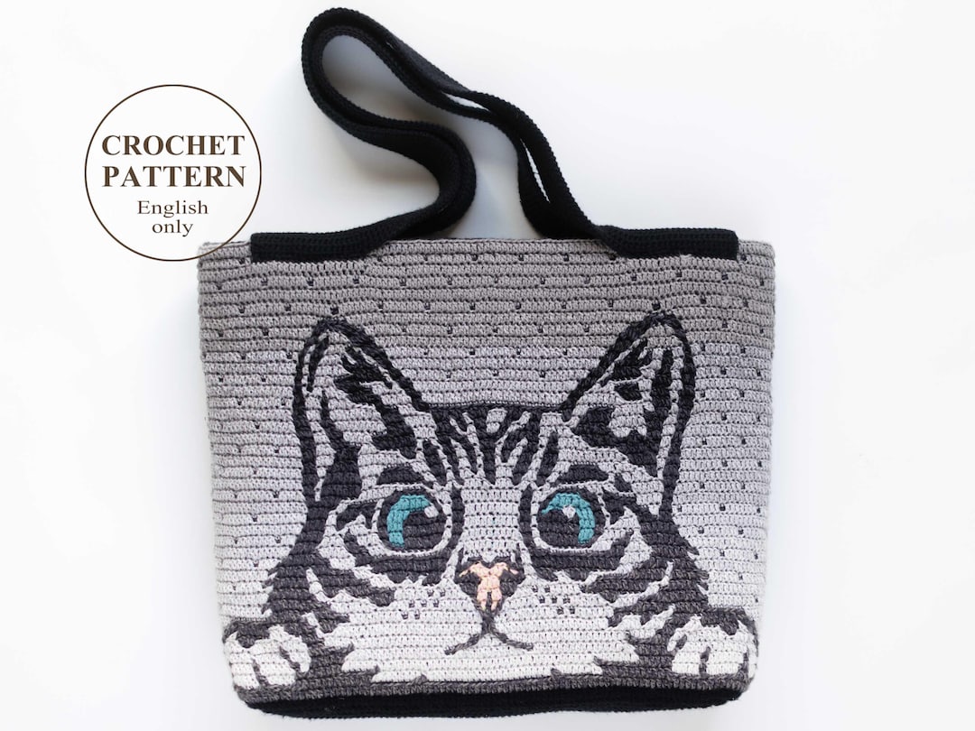 Crochet Bag Pattern: Peeking Cat Mosaic Purse (PDF) - Etsy